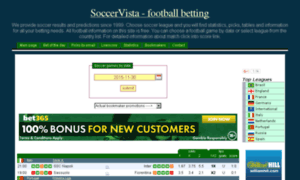 Wwww.soccervista SoccerVista soccer results predictions and bett